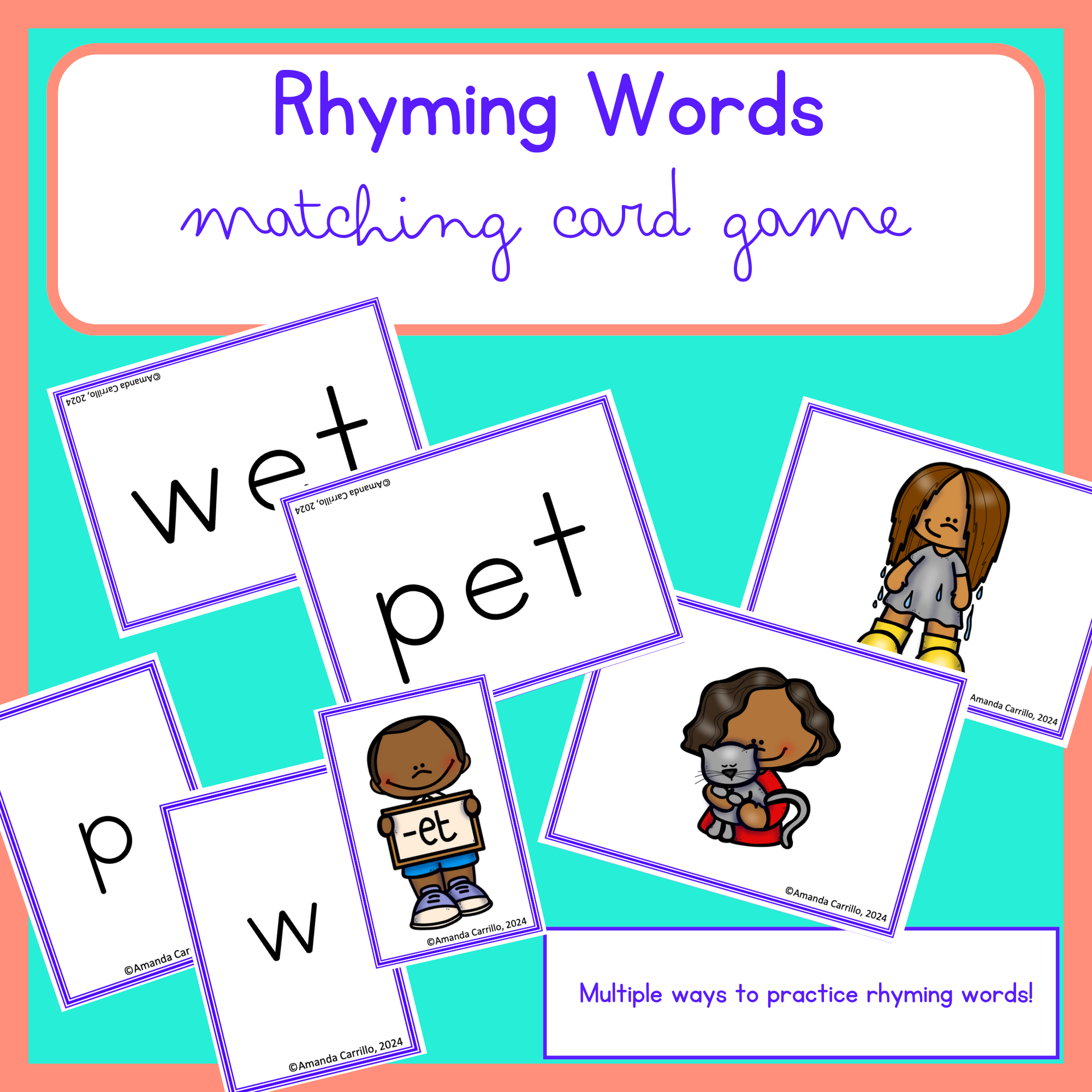 Rhyming Word Matching Cards - Teaching with Toddlers